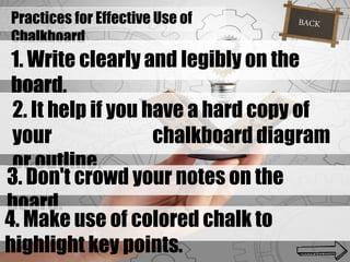Maximizing the Use of Overhead Projector and the Chalkboard | PPTX