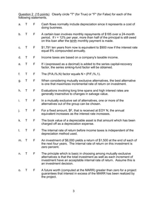 Engineering Economy (Practice Final Exam) | PDF