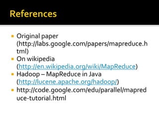 Map Reduce introduction (google white papers) | PPT