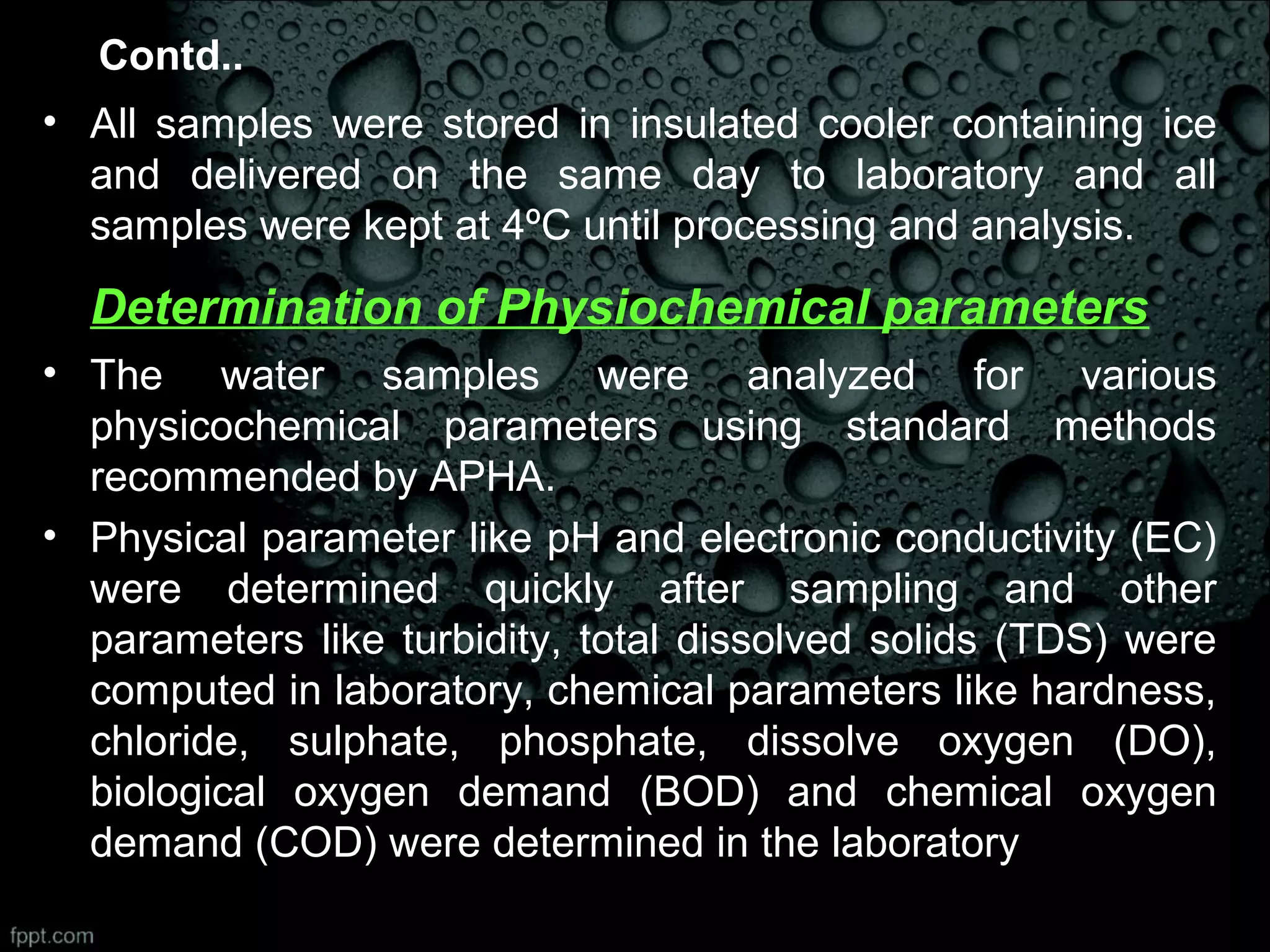 Physio-chemical parameters of a canal | PPT