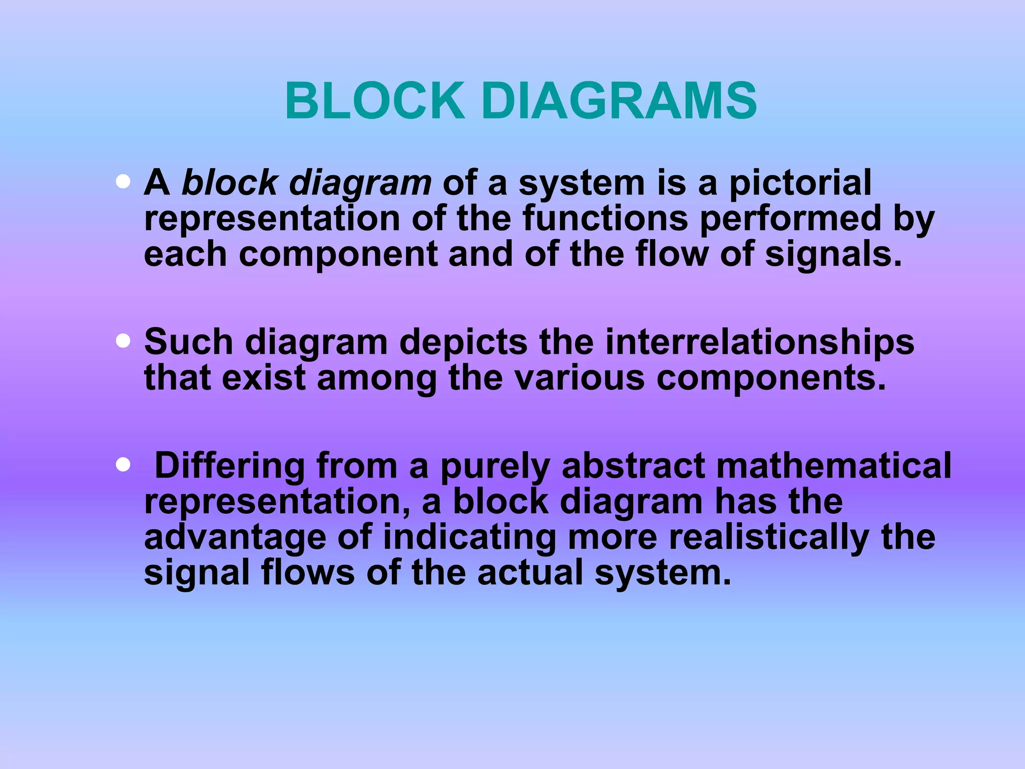 SIGNIFICANCE OF BLOCK DIAGRAM AND SIGNAL FLOW GRAPH IN CONTROL SYSTEM ...
