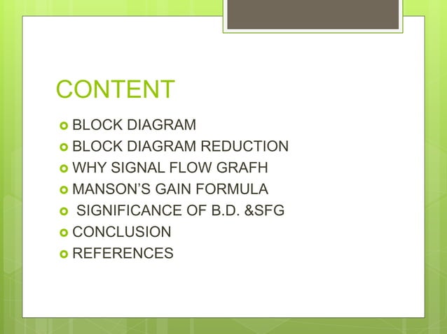 SIGNIFICANCE OF BLOCK DIAGRAM AND SIGNAL FLOW GRAPH IN CONTROL SYSTEM ...