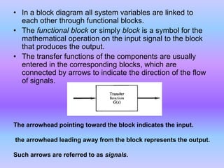 SIGNIFICANCE OF BLOCK DIAGRAM AND SIGNAL FLOW GRAPH IN CONTROL SYSTEM ...