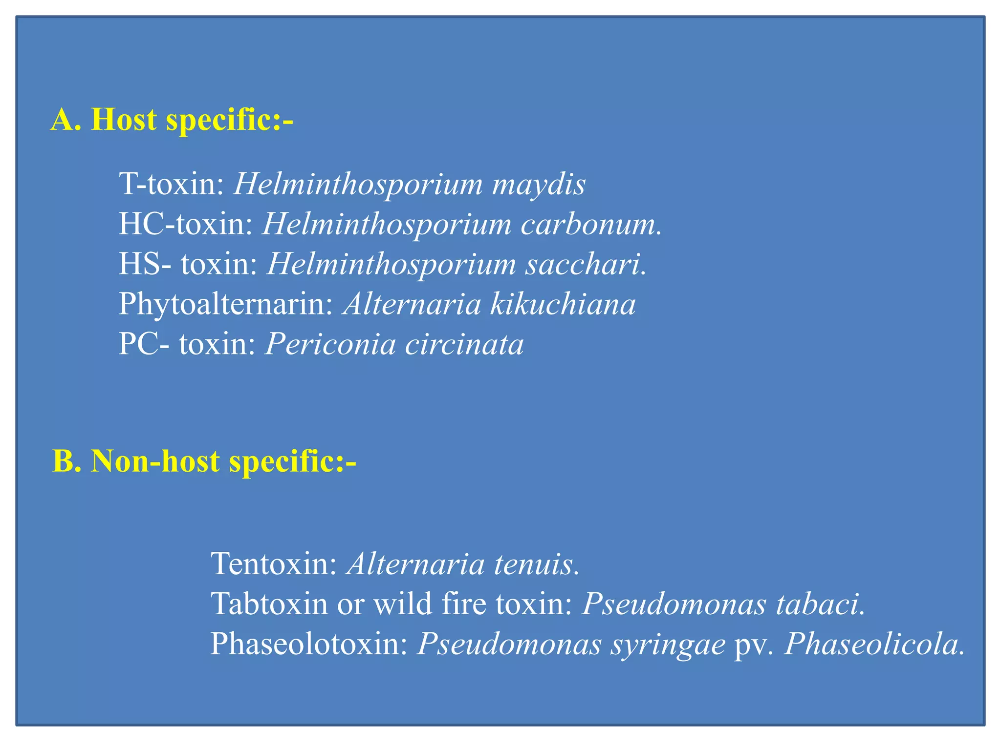 Role of Toxins in Plant Pathogenesis | PPT