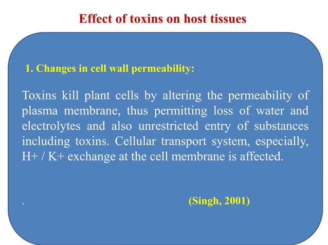 Role of Toxins in Plant Pathogenesis | PPT