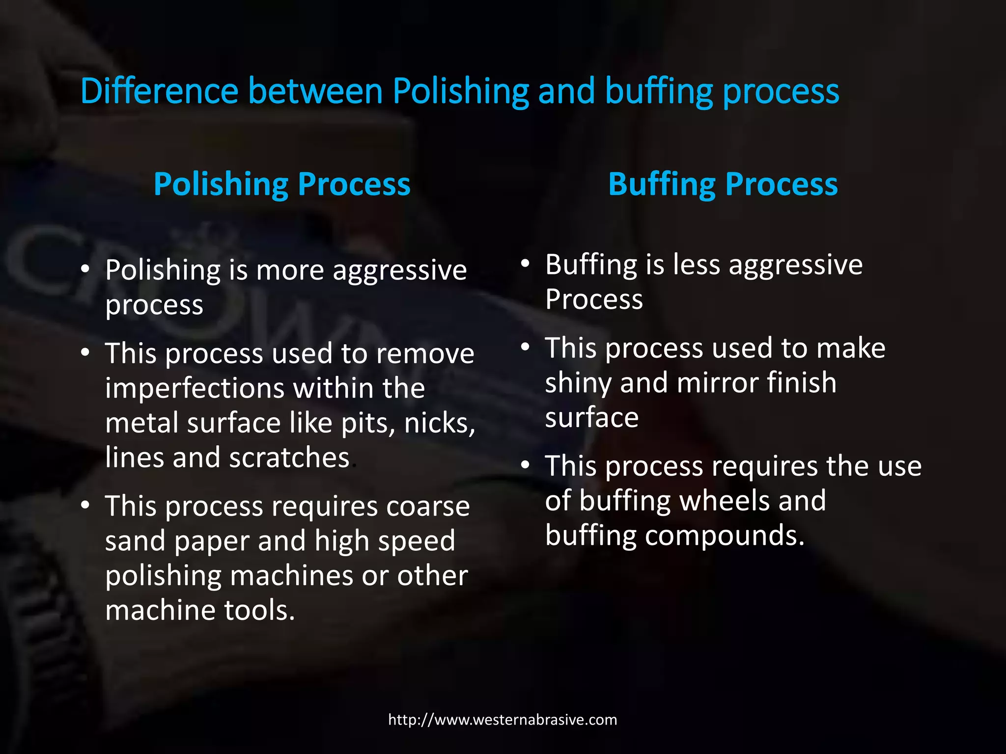 Know your Buffing and Polishing Compounds and their Selection Guide | PPTX