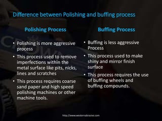 Know your Buffing and Polishing Compounds and their Selection Guide | PPTX