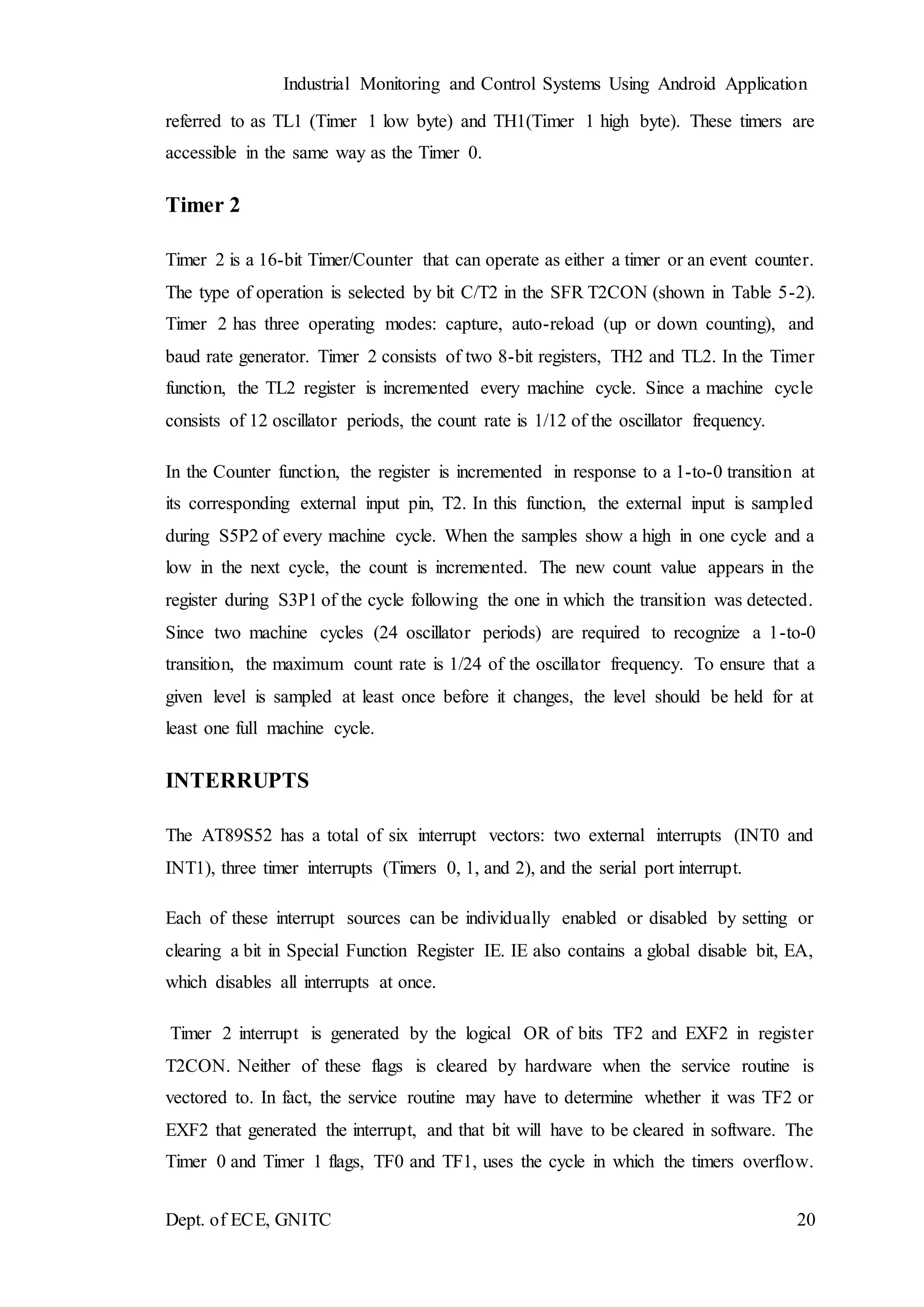 Industrial monitoring and control system using android application | DOCX