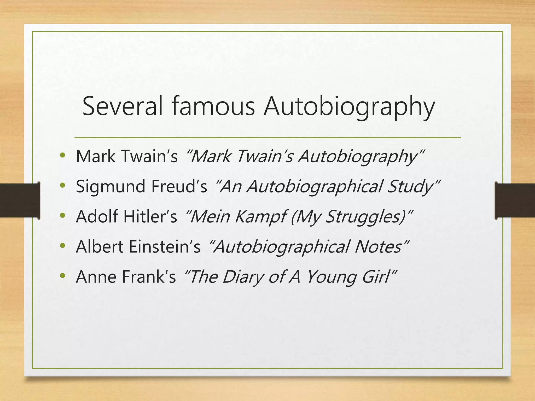 Autobiography and biography | PPTX