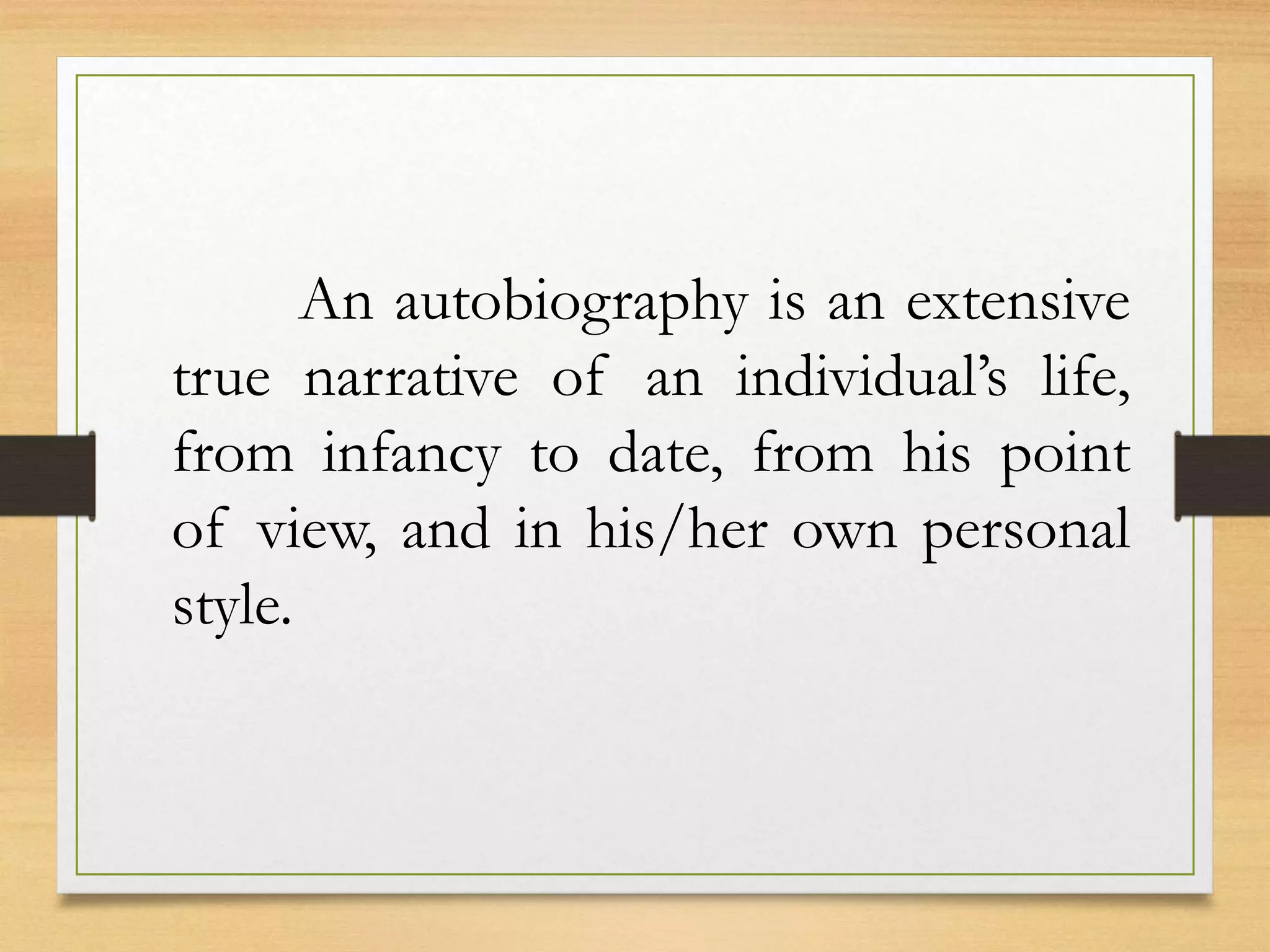 Autobiography and biography | PPTX