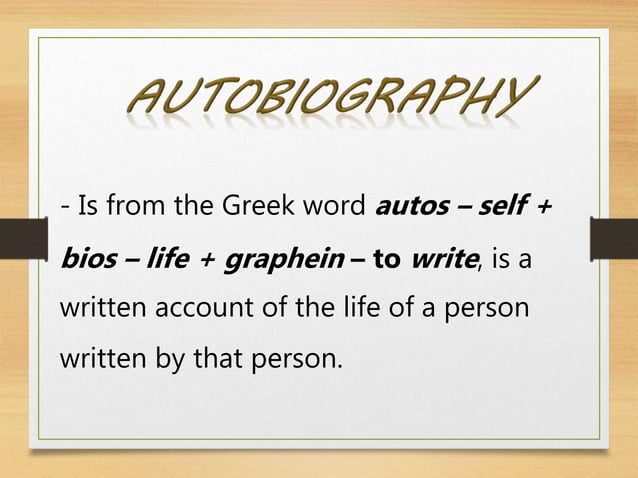 Autobiography and biography | PPTX