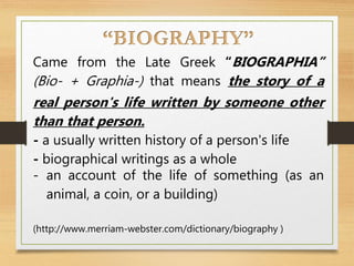 Autobiography and biography | PPTX