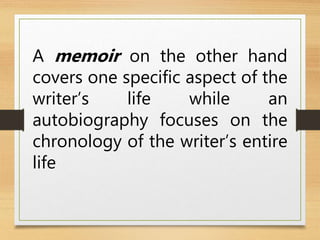 Autobiography and biography | PPTX