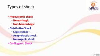 MANAGEMENT OF SHOCK! WITH SPECIAL EMPHASIS ON HAEMORRHAGIC SHOCK | PPTX