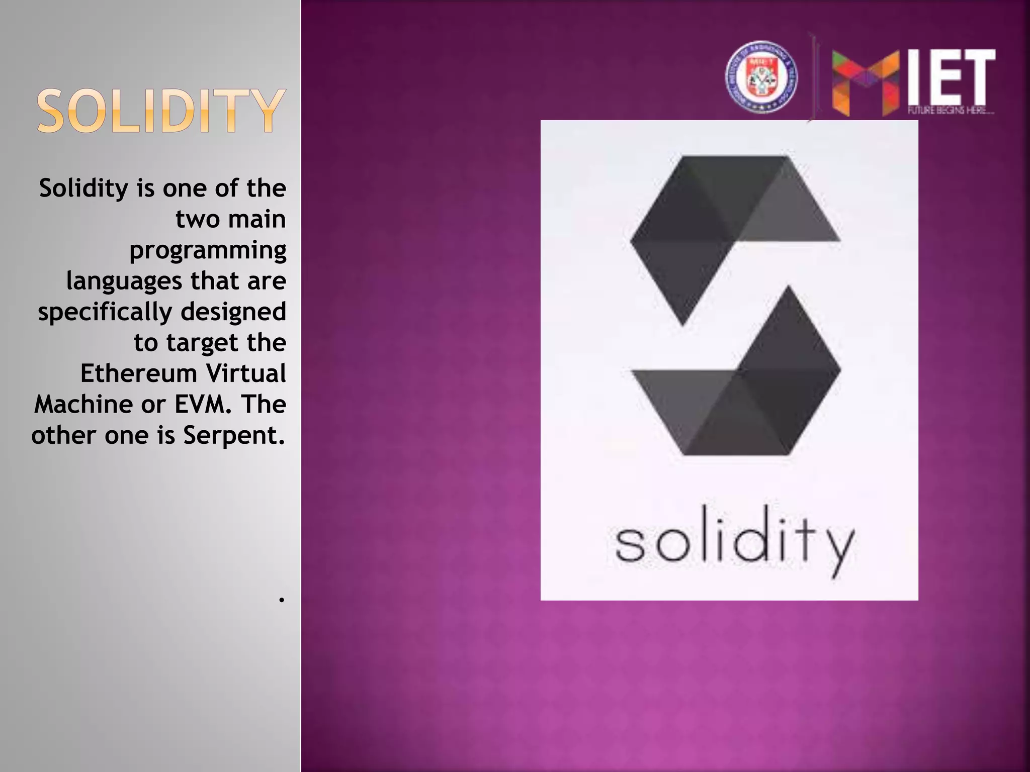 Ethereum Block Chain | PPTX