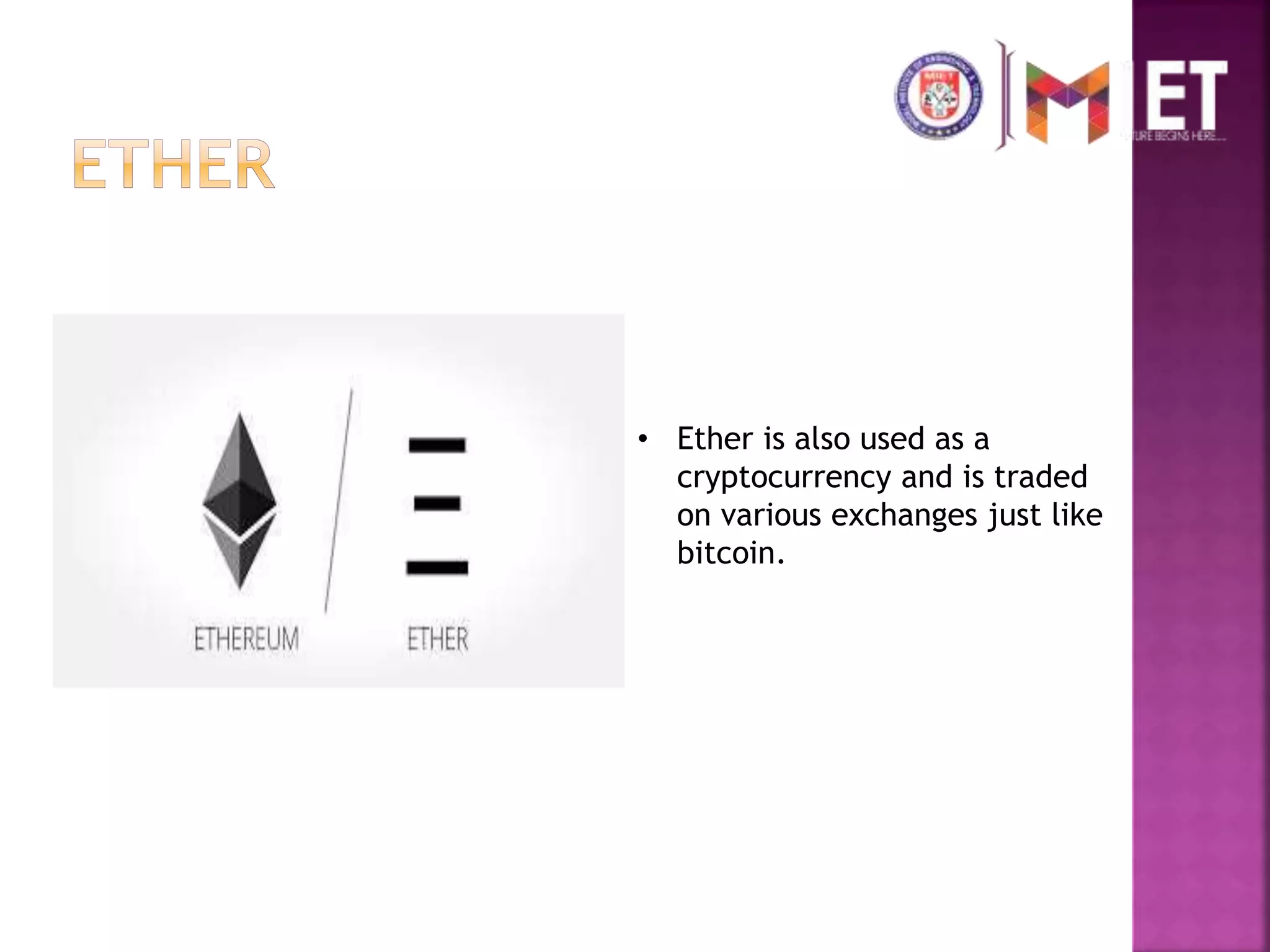 Ethereum Block Chain | PPTX