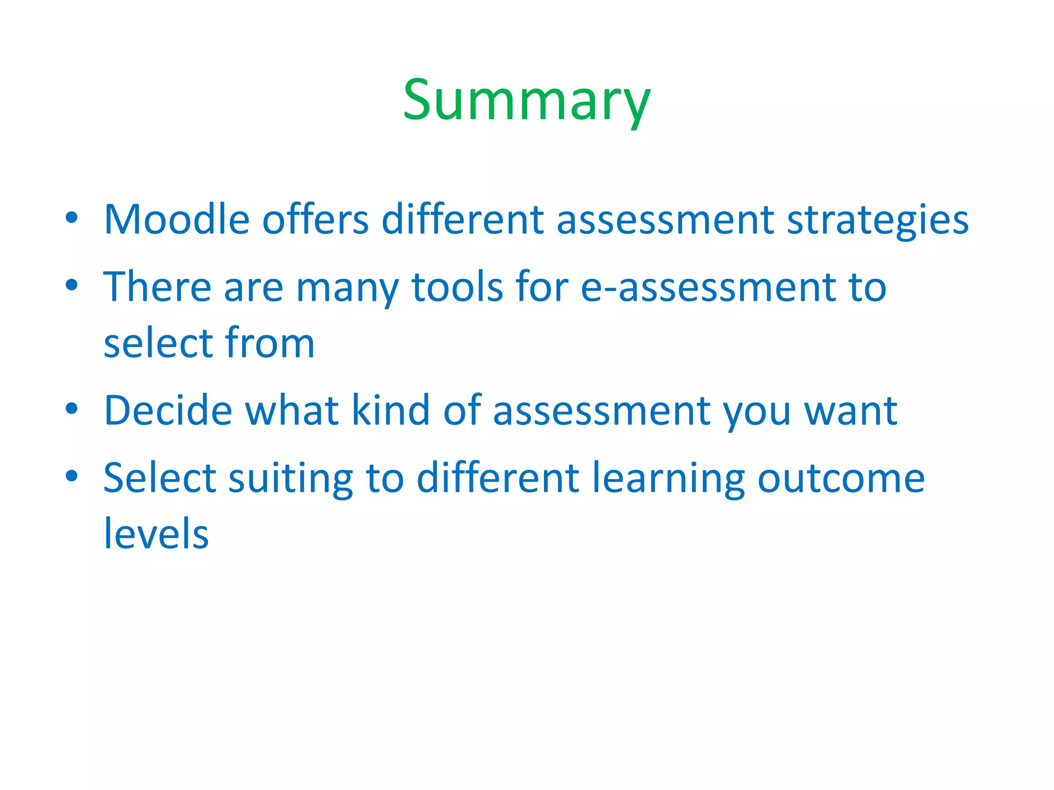 E-assessment through Moodle | PPT