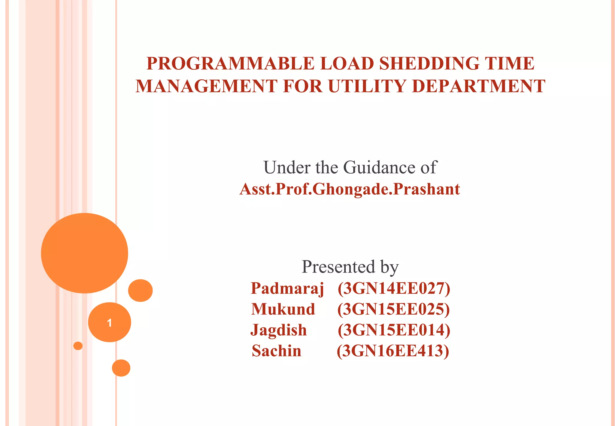 Programmable Load Shedding for the utility department | PPT