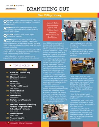 April 2019 Johnson County Library monthly newsletter, "Book Report" | PDF