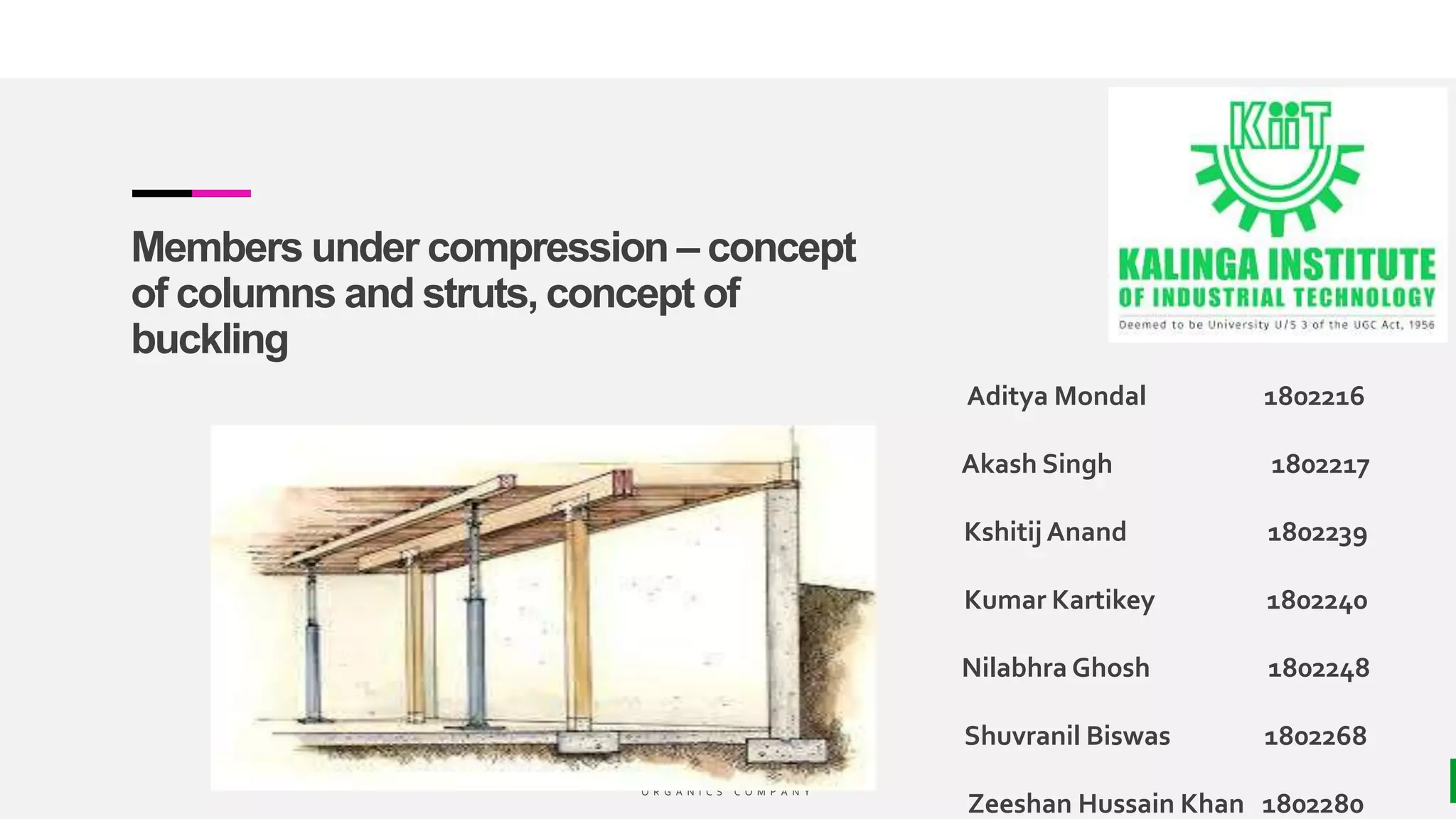 Members under compression – concept of columns and struts, concept of ...