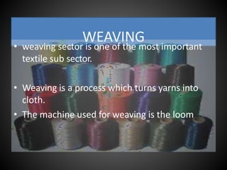 Textile industry plant processes | PPTX