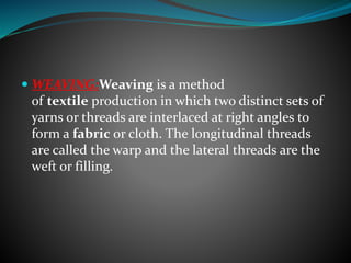 Textile industry plant processes | PPTX