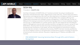 API World 2019 Presentation on Securing sensitive data through APIs and AI pattern recognition | PPT