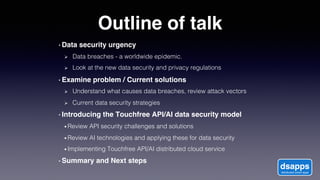 API World 2019 Presentation on Securing sensitive data through APIs and AI pattern recognition | PPT