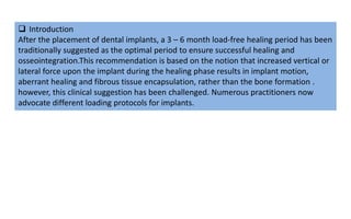Implant Loading Protocols Journal Club-Comparative evaluation of the ...