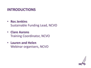 NCVO webinar: Introduction to sustainable funding | PPT
