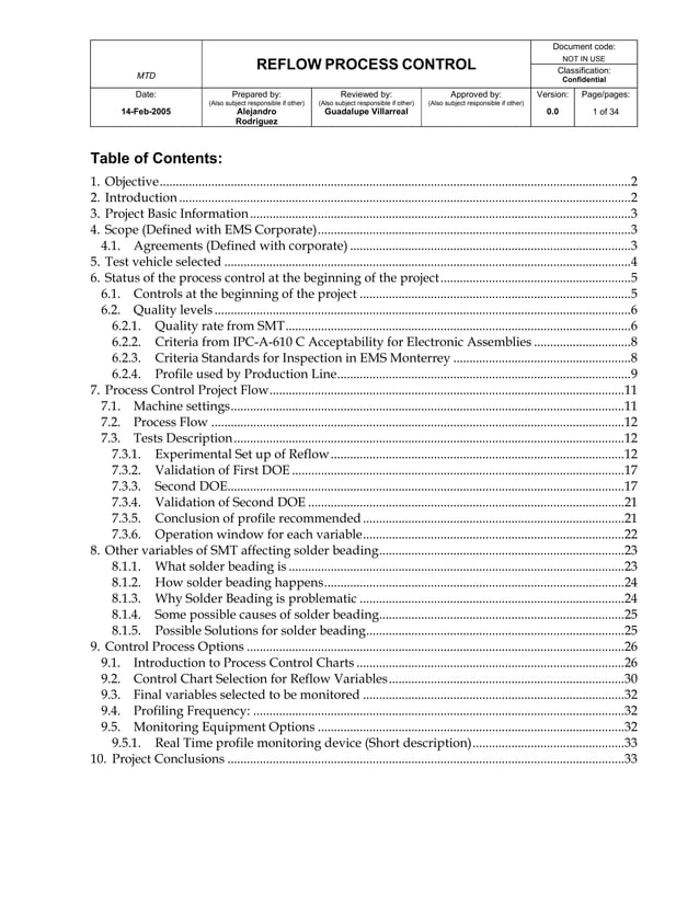 Final report reflow process control | PDF