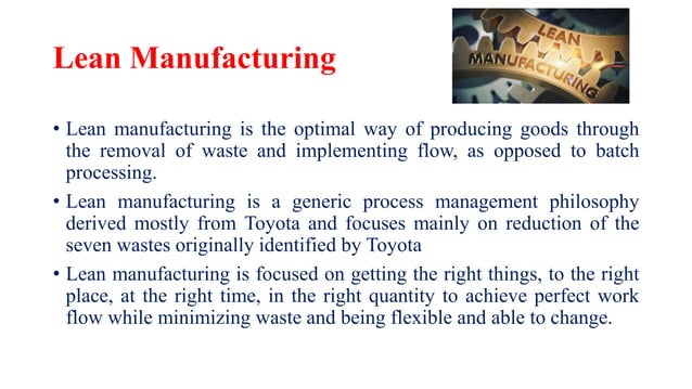 BASICS OF LEAN MANUFACTURING | PPTX