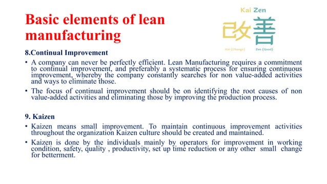 BASICS OF LEAN MANUFACTURING | PPTX