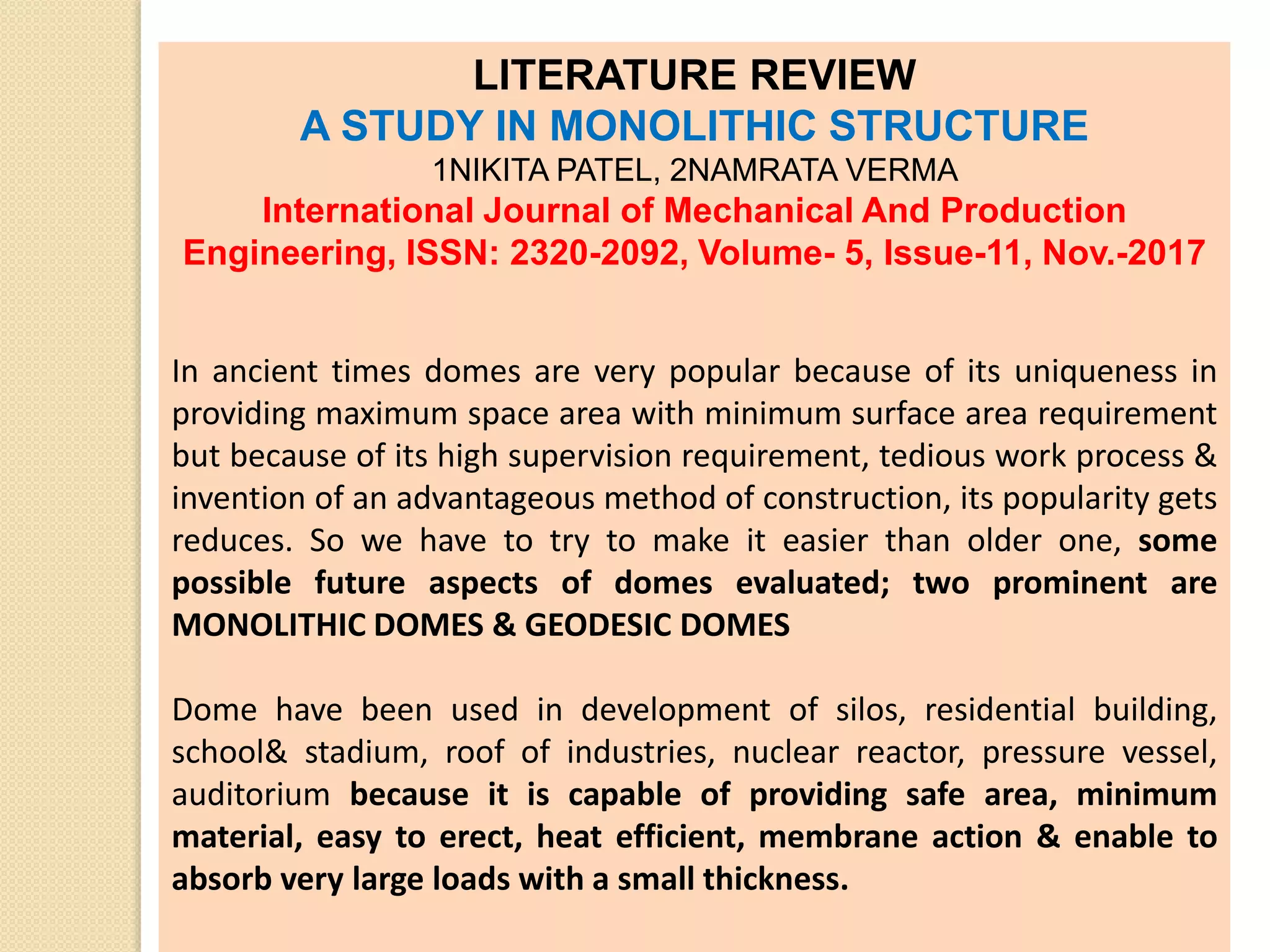 monolithic dome structures | PPTX