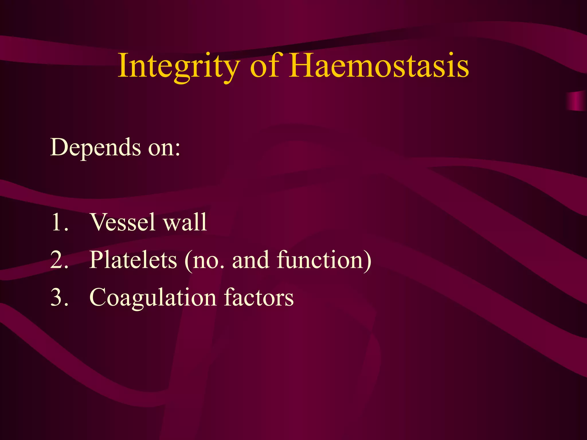 Haemostasis and bleeding disorders | PPT