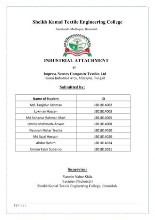 Report on Impress-Newtex Composite Textiles Ltd. | PDF