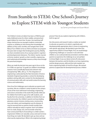 One School's Journey to Explore STEM with its Youngest Students | PDF