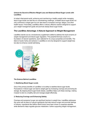 The LeanBliss Advantage: A Natural Approach to Weight Management | PDF