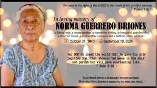 Necrological Service for Mommy Norma Briones | PPTX