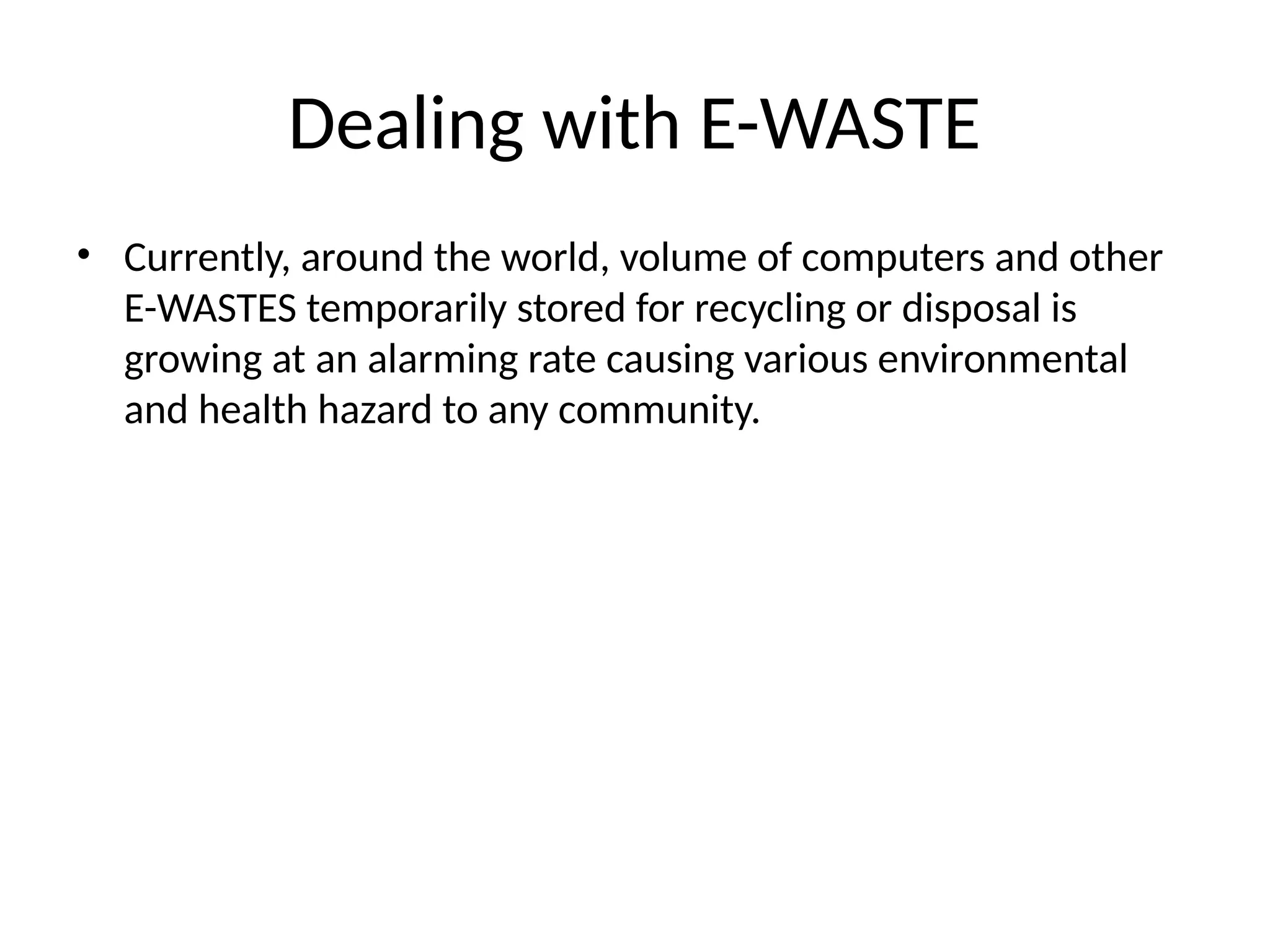 final.pptx presentation on E-Waste CHALLENGES AND SOLUTIONS | PPTX