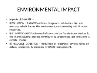 final.pptx presentation on E-Waste CHALLENGES AND SOLUTIONS | PPT