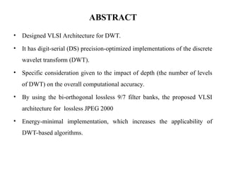 Pression Discrete Wavelet Transformer Architecture Design | PPT