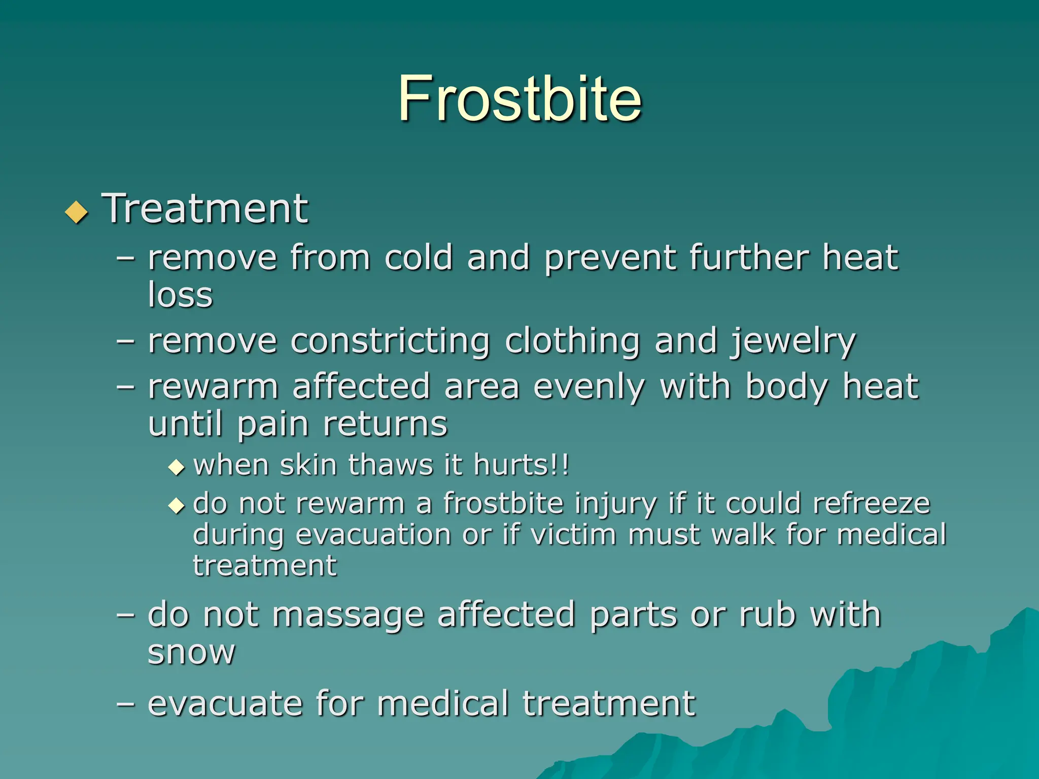 COLD INJURIES: DESCRIPTION, TREATMENT AND PREVENTION | PPT