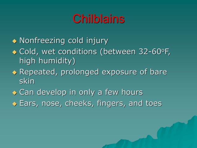 COLD INJURIES: DESCRIPTION, TREATMENT AND PREVENTION | PPT