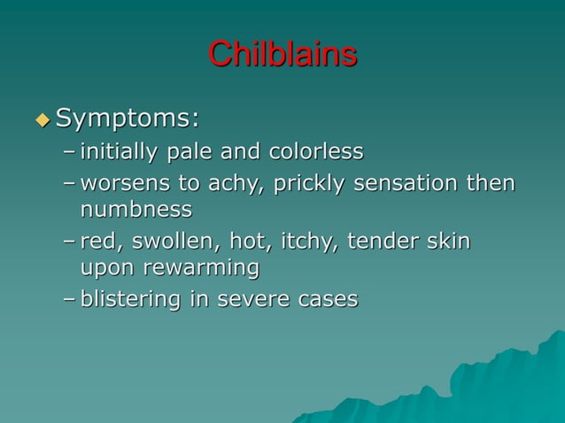 COLD INJURIES: DESCRIPTION, TREATMENT AND PREVENTION | PPT