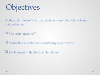 Genetics ( The Mendelian and Non-Mendelian) | PPT