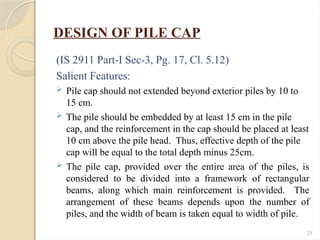 presenation on pile and pile cap design rcc | PPTX