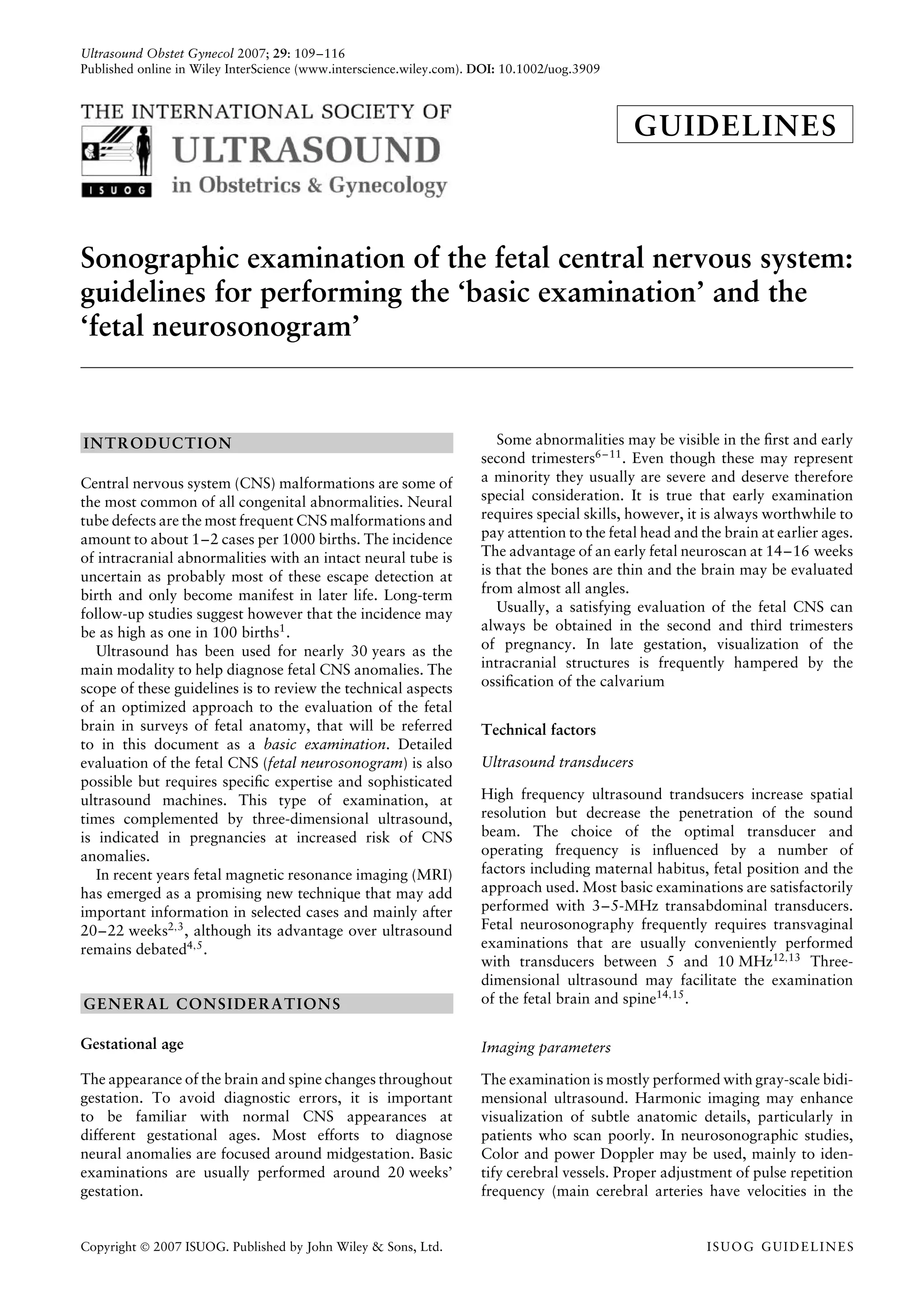 Final all-reading-material-neurosonogram isuog 2019 | PDF