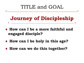 Journey of Discipleship - Active Participation in Ongoing Faith ...