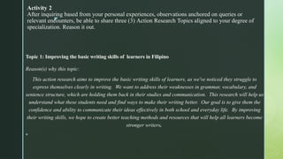 LEARNING EPISODE 3: SNIPPETS IN PREPARING ACTION RESEARCH IN THE CLASSROOM | PPT